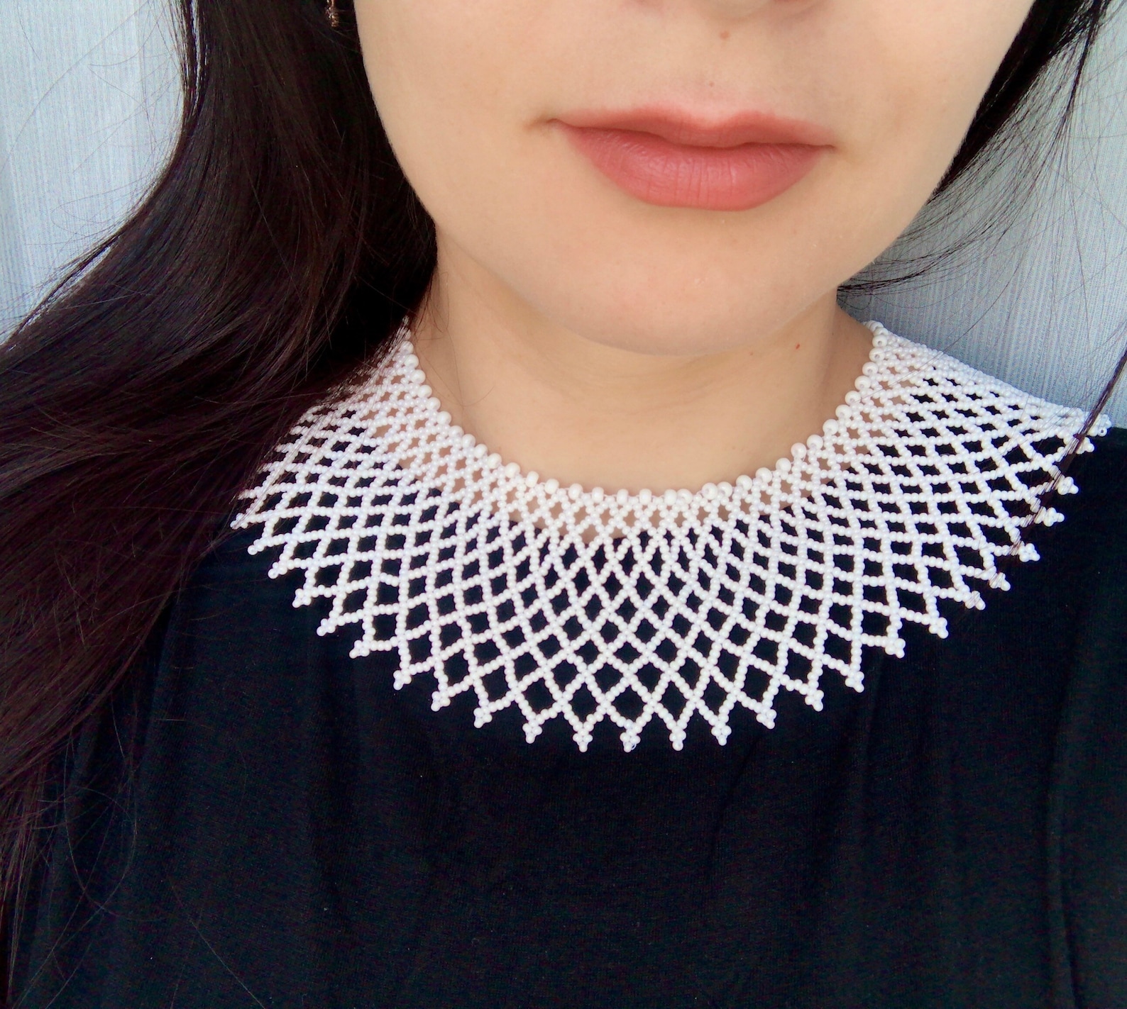 RBG Collar Necklace, Ginsburg Beaded Jewelry, Dissent Collar, Ruth ...