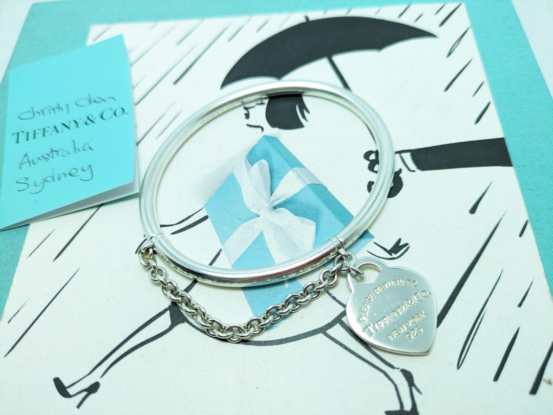 Genuine Tiffany & Co Rtt Bangle With Chain Sterling Silver - Etsy