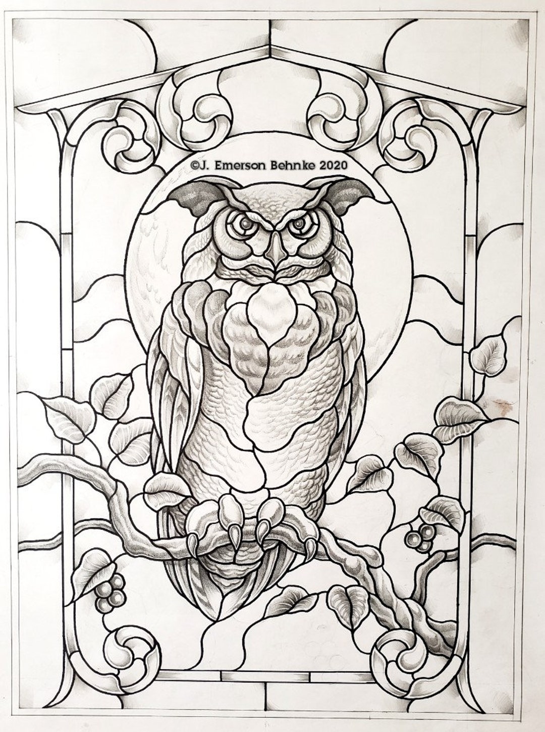 Great Horned Owl ( DIGITAL. PDF ) - Etsy
