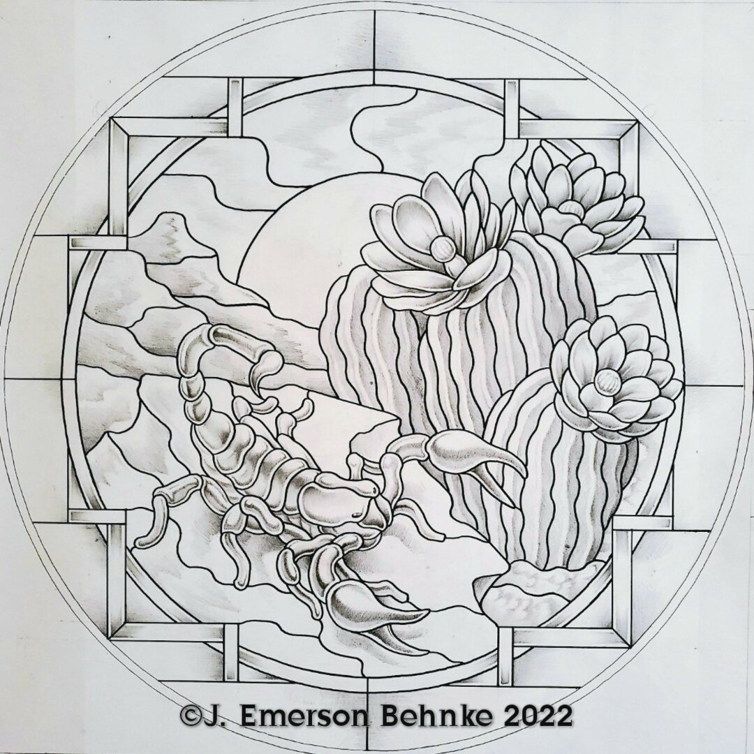 Desert Scorpion With Hedgehog Cactus (DIGITAL.PDF) - Etsy