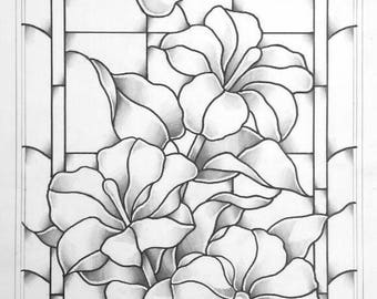 Justin Behnke Stain Glass Patterns, Hibiscus - Etsy