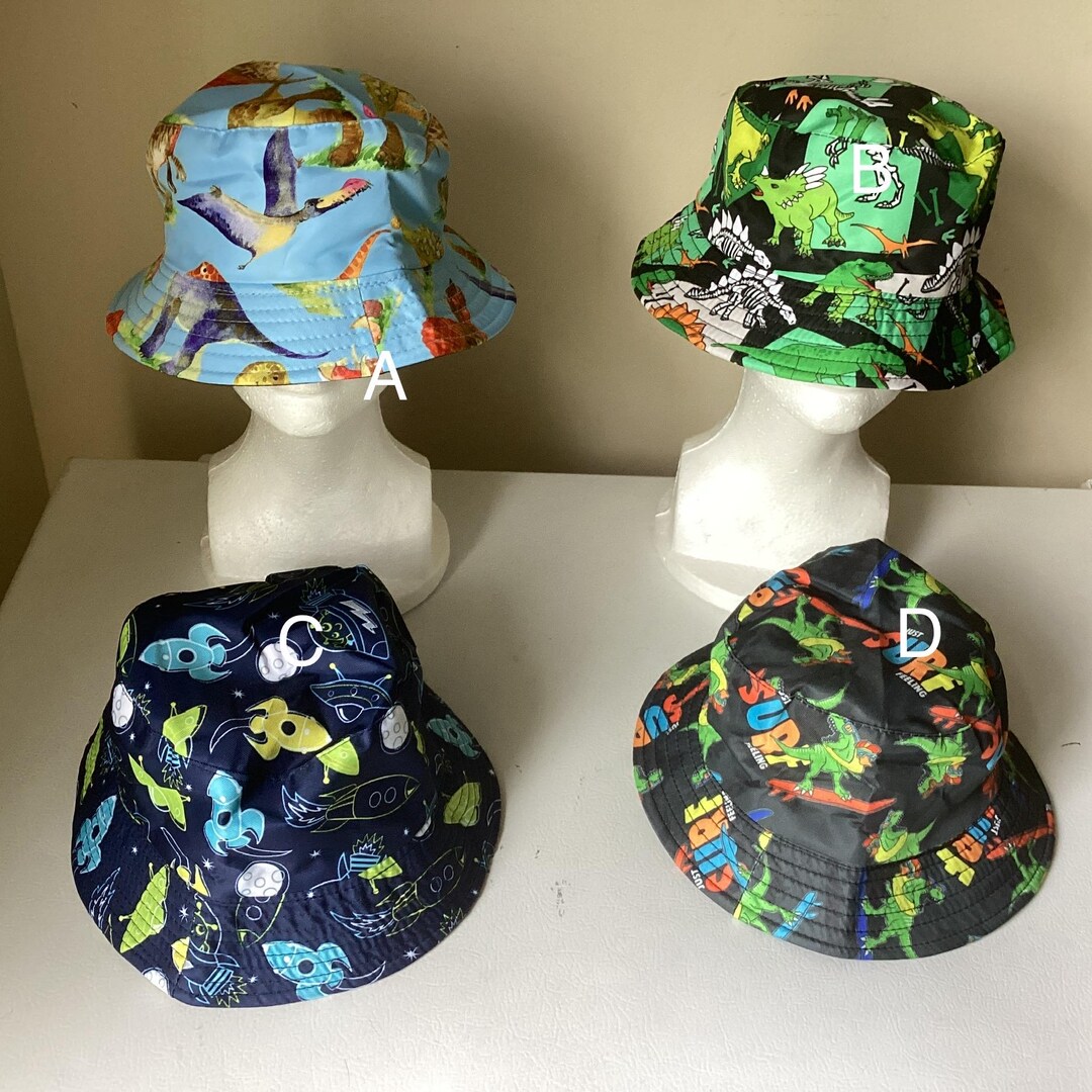 Reversible Children Dino Shark Bucket Hat - Etsy