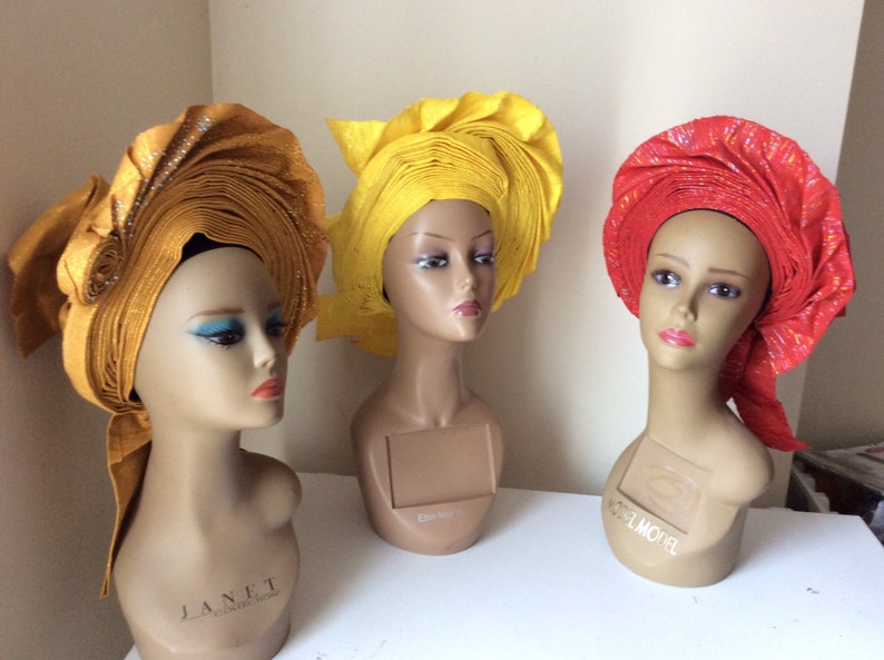 Auto Gele / Pre Tied Nigerian Head Wrap /aso Oke. price Drop. - Etsy
