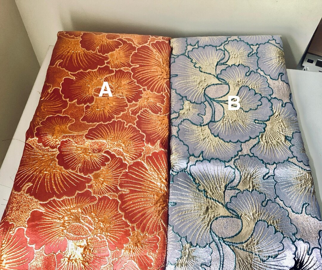 Brocade Metallic Embossed Coral Jacquard Fabric by the Yard. - Etsy