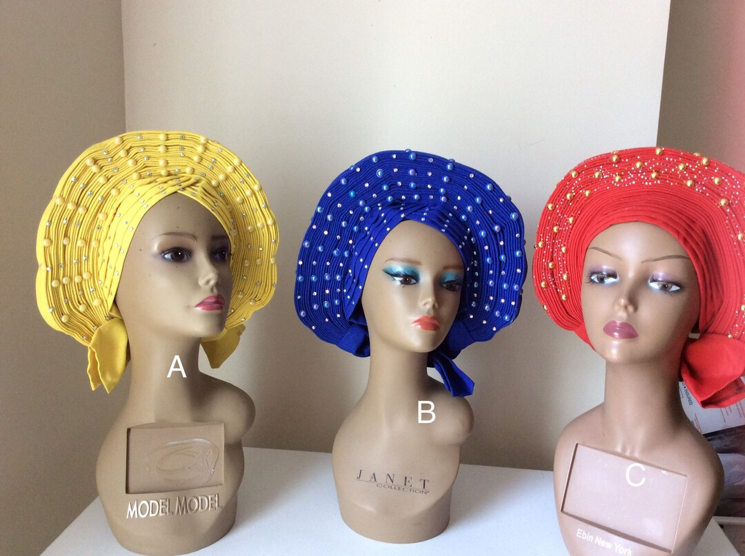 Fan Auto Pre-tied Gele. (price Drop for a Limited Time.) - Etsy