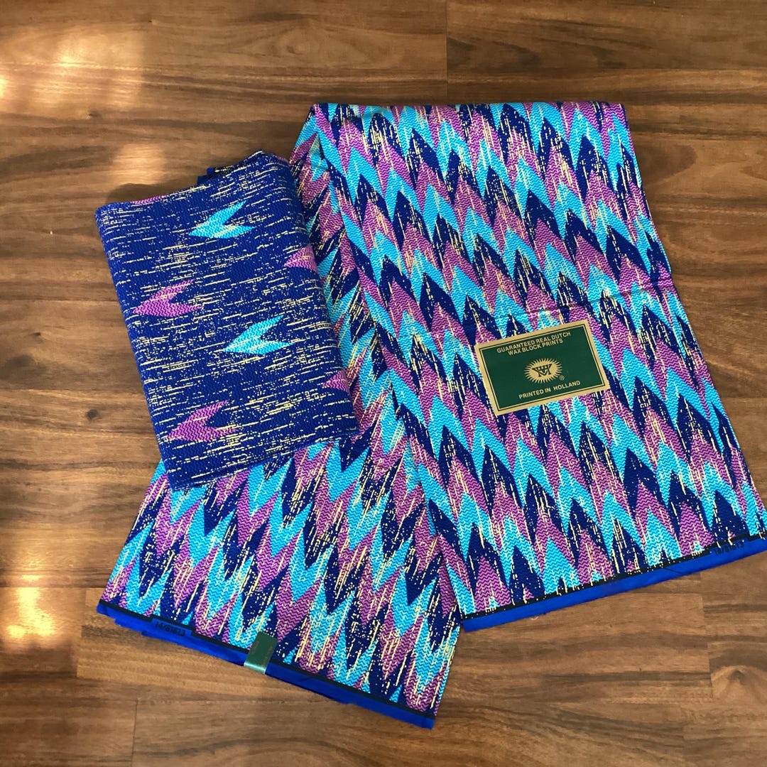 Guaranteed Real Dutch Wax Block Print Kente Design Fabric - Etsy