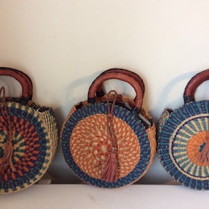 Stylish Elephant Grass Bag/purse Wth Leather Handle - Etsy