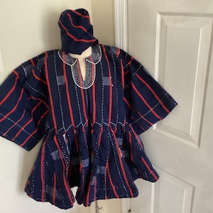 Authentic Quality Bolga Hand Stitched Batakari Fugu/ Smock With Hat L ...