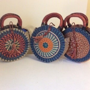 Stylish Elephant Grass Bag/purse Wth Leather Handle - Etsy