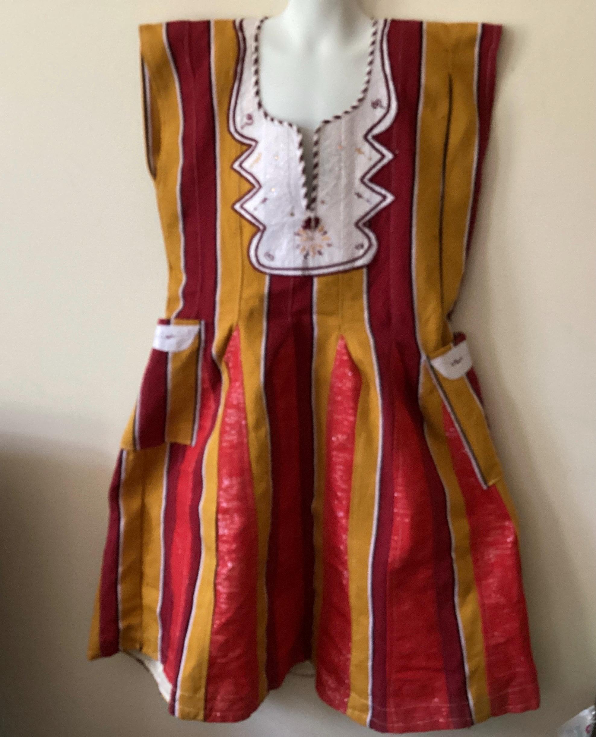 Northern Ghana Kente/fugu/batakari Fabric / Embroidered Split Neckline ...