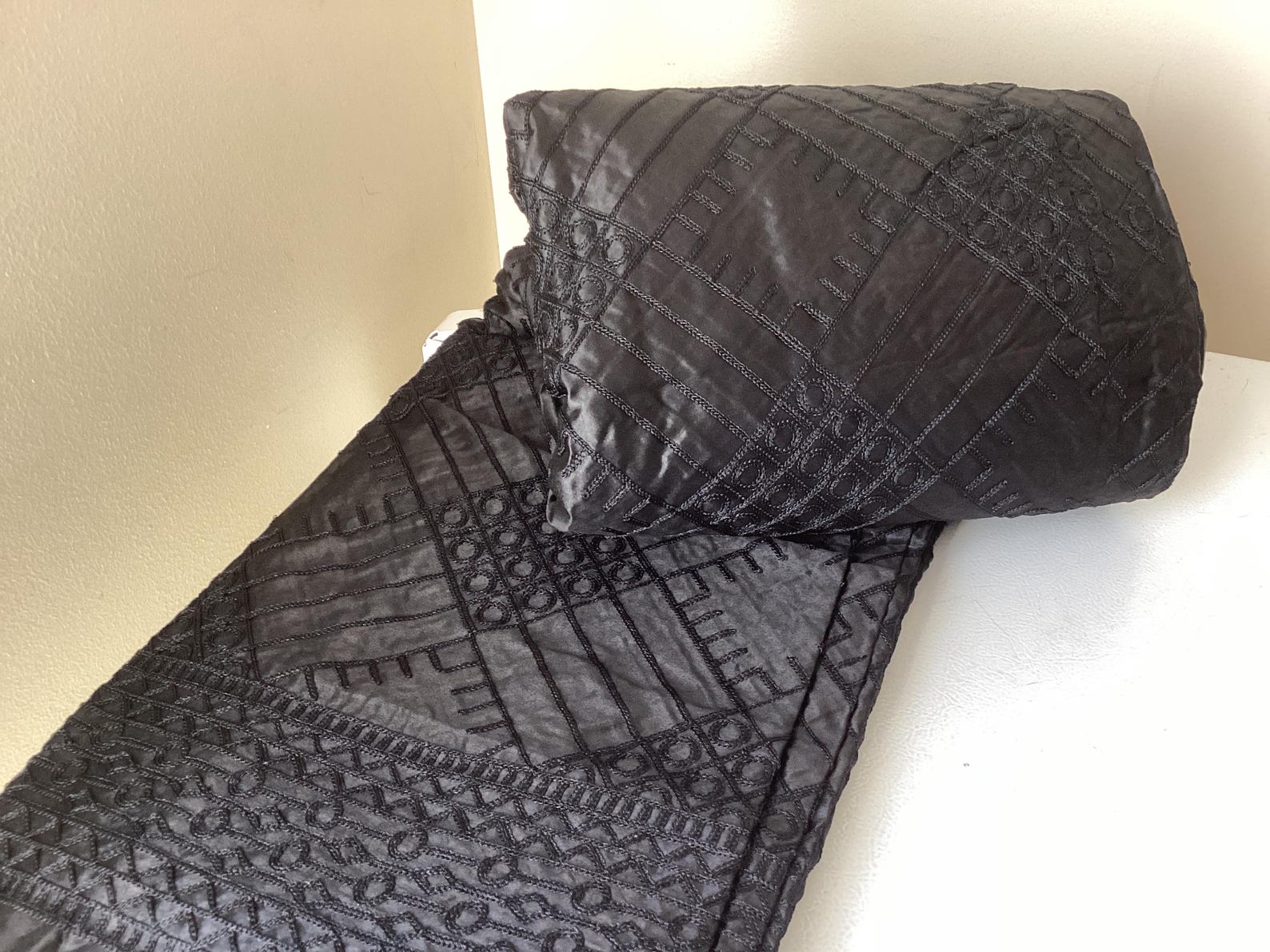 African Embroidered Black Brissi Fabric(funeral Cloth/formal Wear. - Etsy