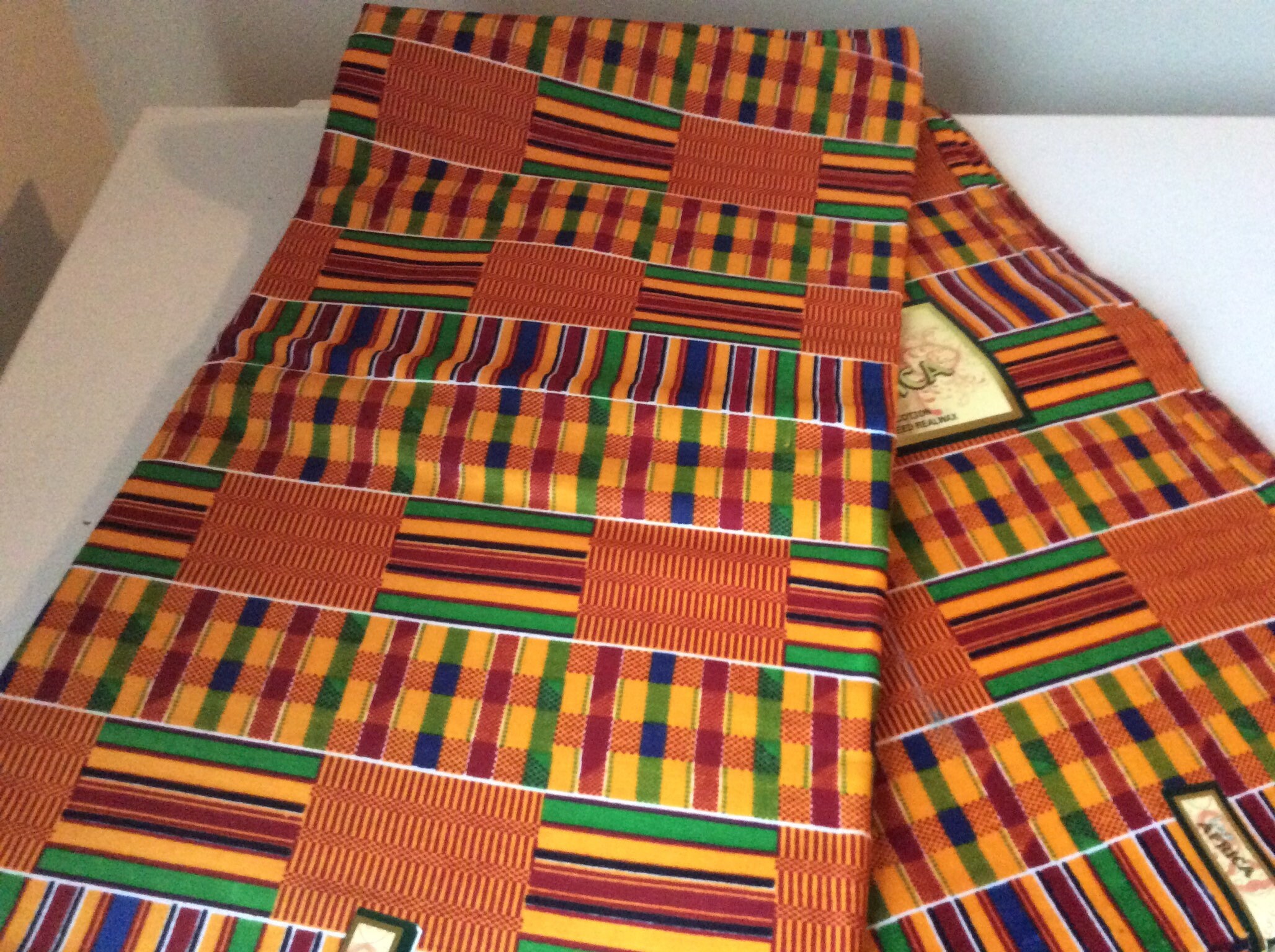 Authentic African Kente Fabric in Tri colors | Etsy
