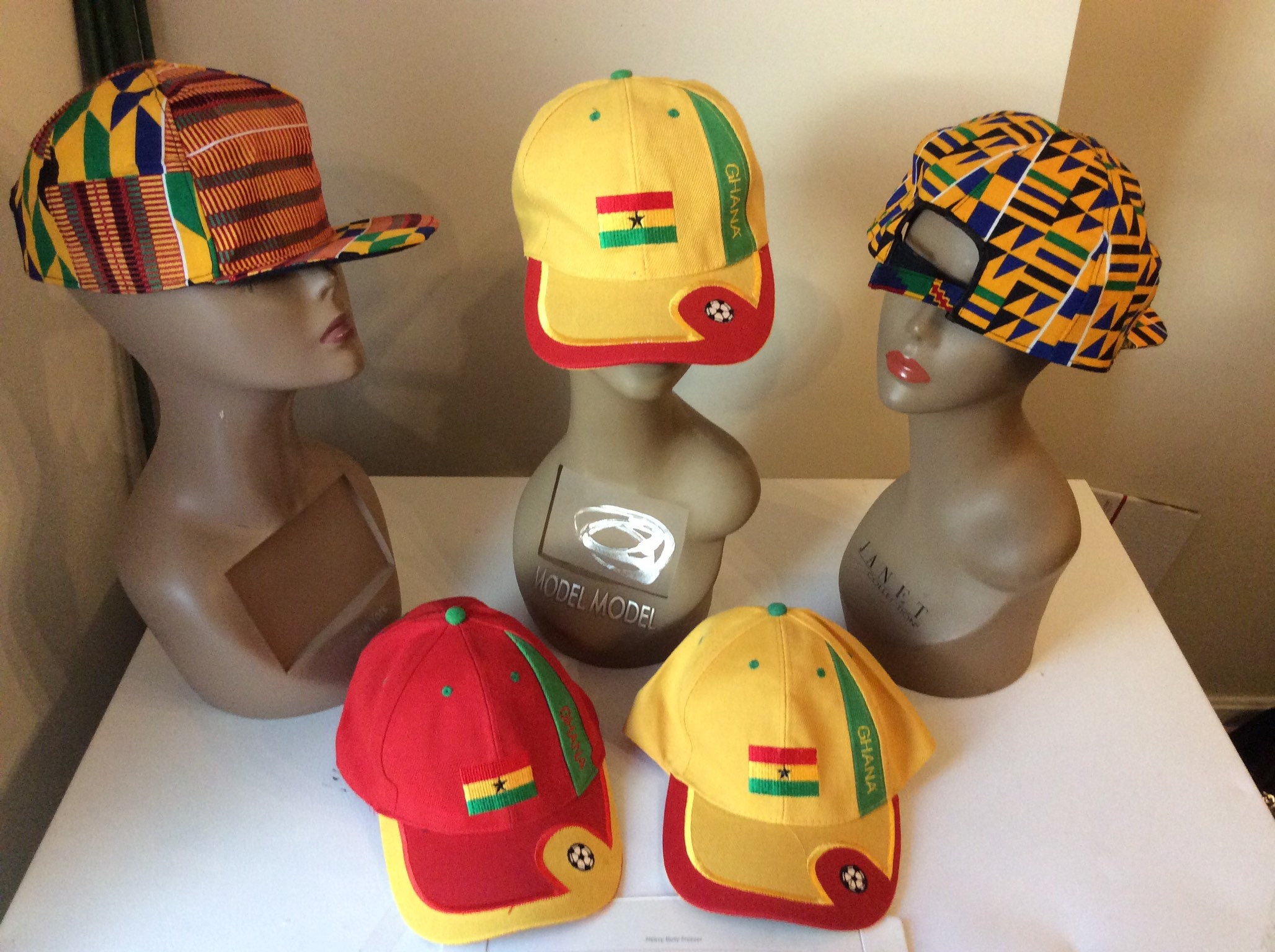World Cup Special# Ghana Soccer Cap (red, Yellow and Kente.) - Etsy