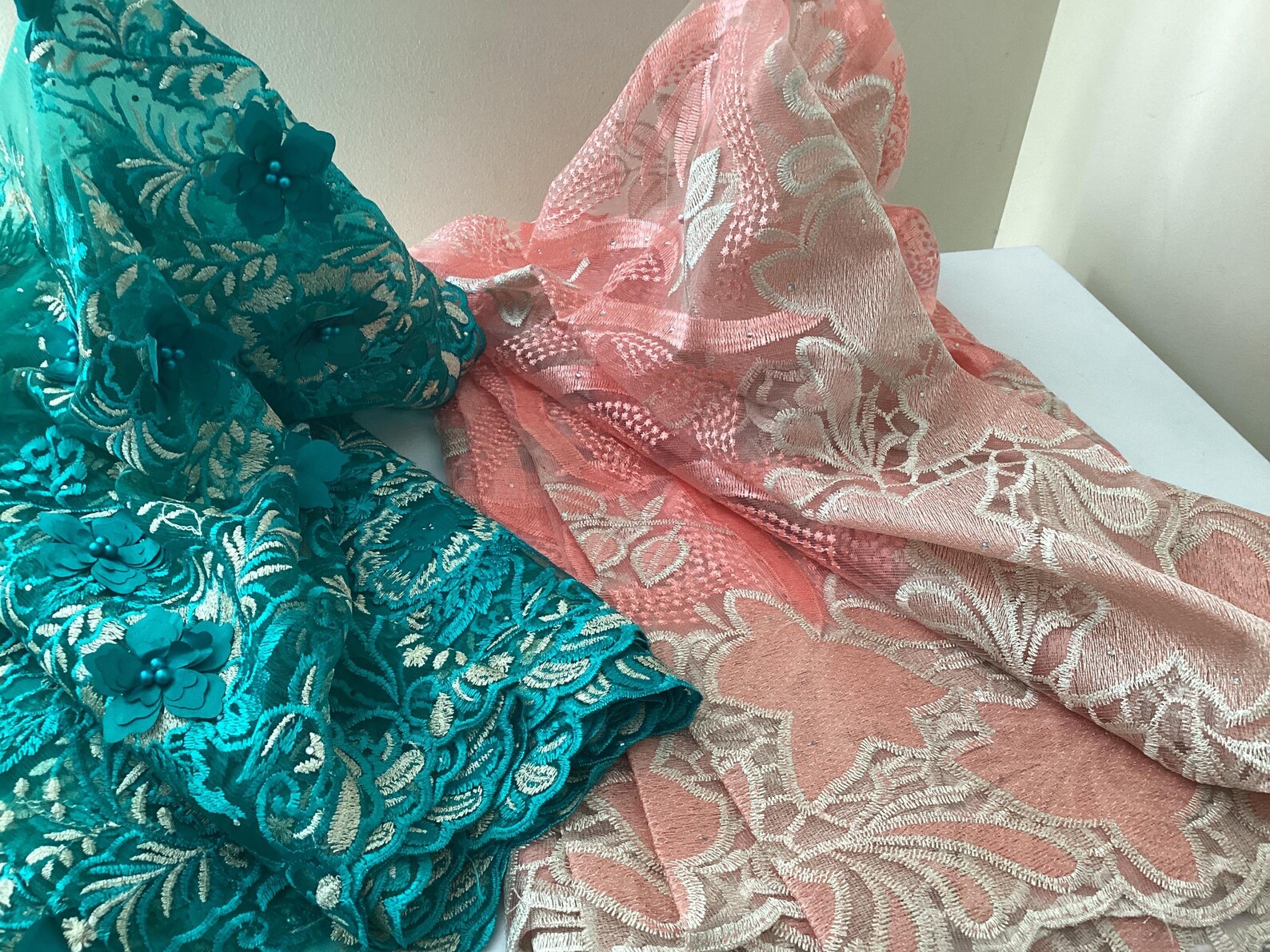 Two Tone Guipure Cord Lace Fabric With Sequins - Etsy