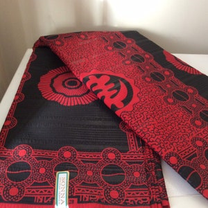 Red & Black Seersucker Sonna Holland Wax Print. - Etsy