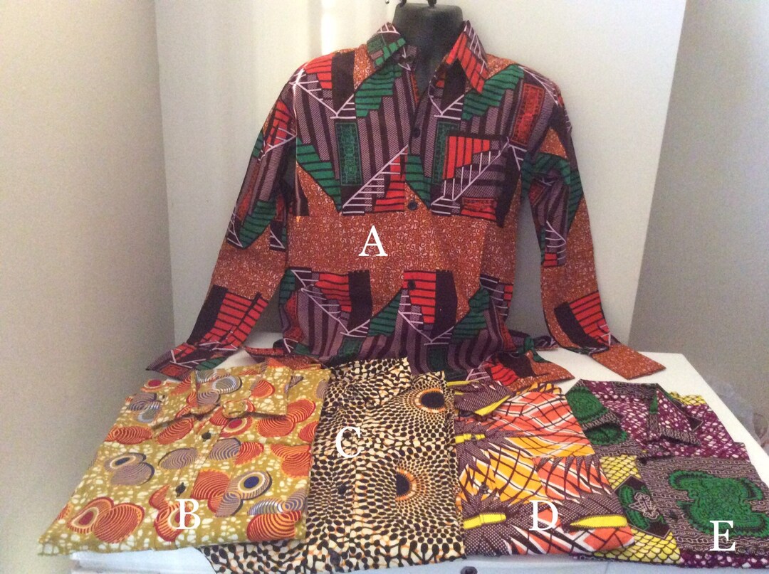 African Ankara High Target Print/ Long Sleeve Shirts With Side Pockets ...
