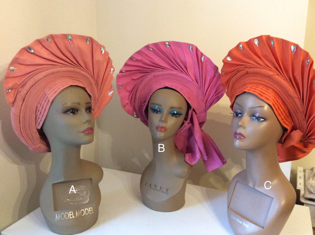 Aso Oke Gele Pre Tie Head Wrap. - Etsy