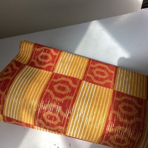 Burnt Orange Color Block Gold Thread Kente Design Fabric - Etsy