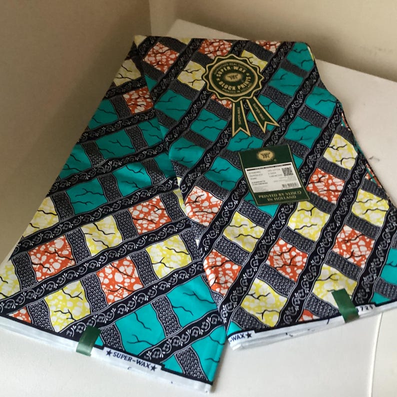 Vlisco Holland Super Wax Block Print: African Fabric - Etsy