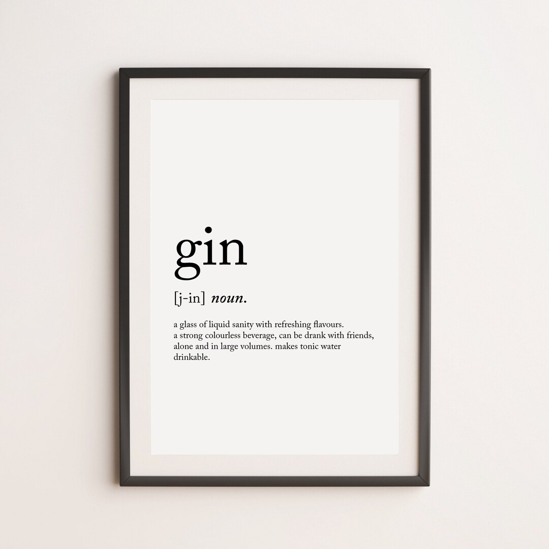 Gin Definition Print Dictionary Print Definition Print Gin Etsy de