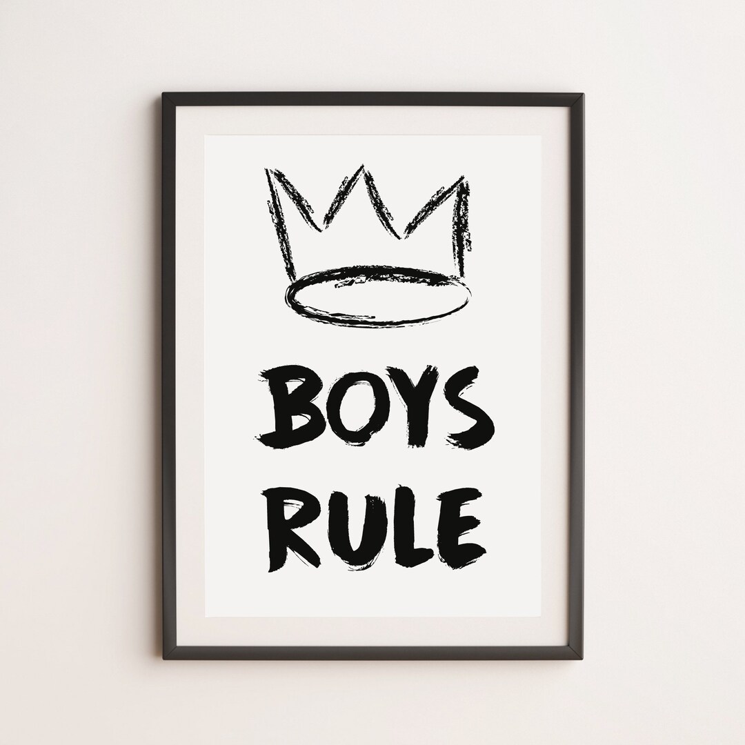 Boys Rule Print, Boys Bedroom Print, Wall Art - Etsy
