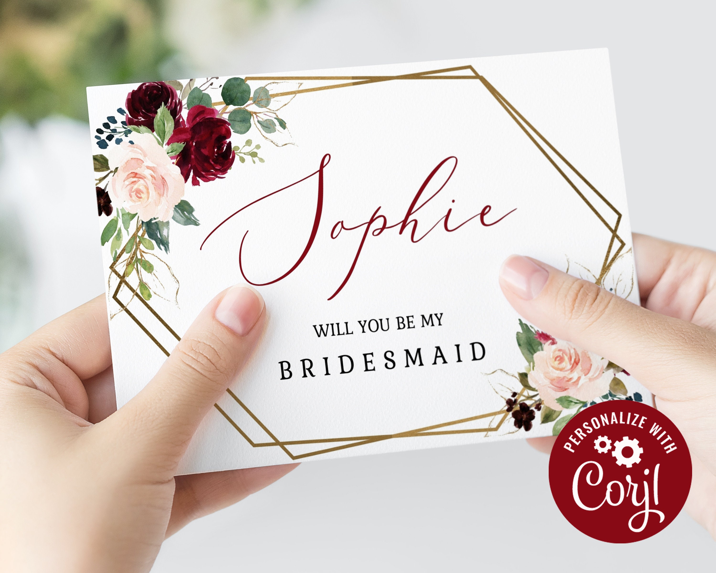 Will You Be My Bridesmaid Editable Template Printable | Etsy