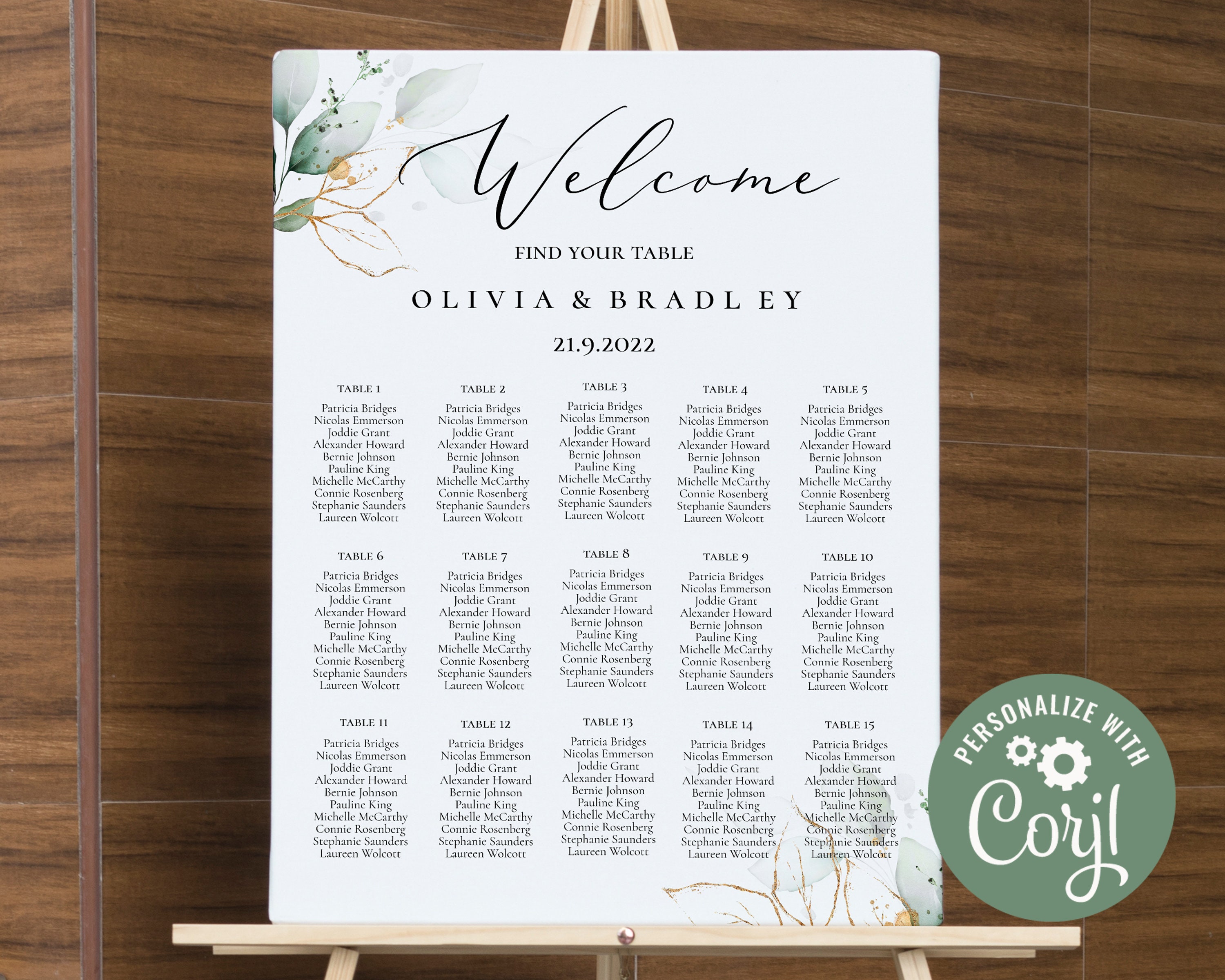 Seating Chart Board Template Editable Wedding Seating Plan | Etsy
