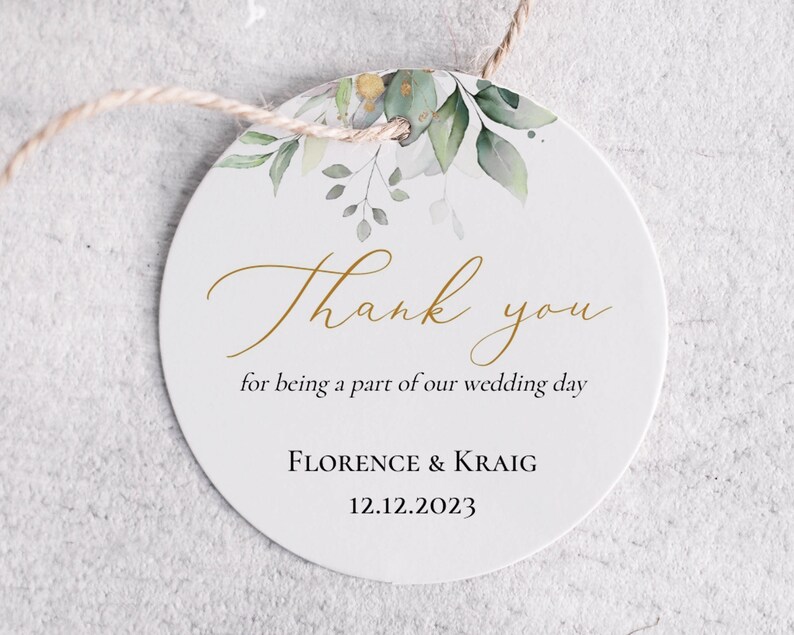 Round Favor Tag Template Printable Wedding Gift Tags | Etsy