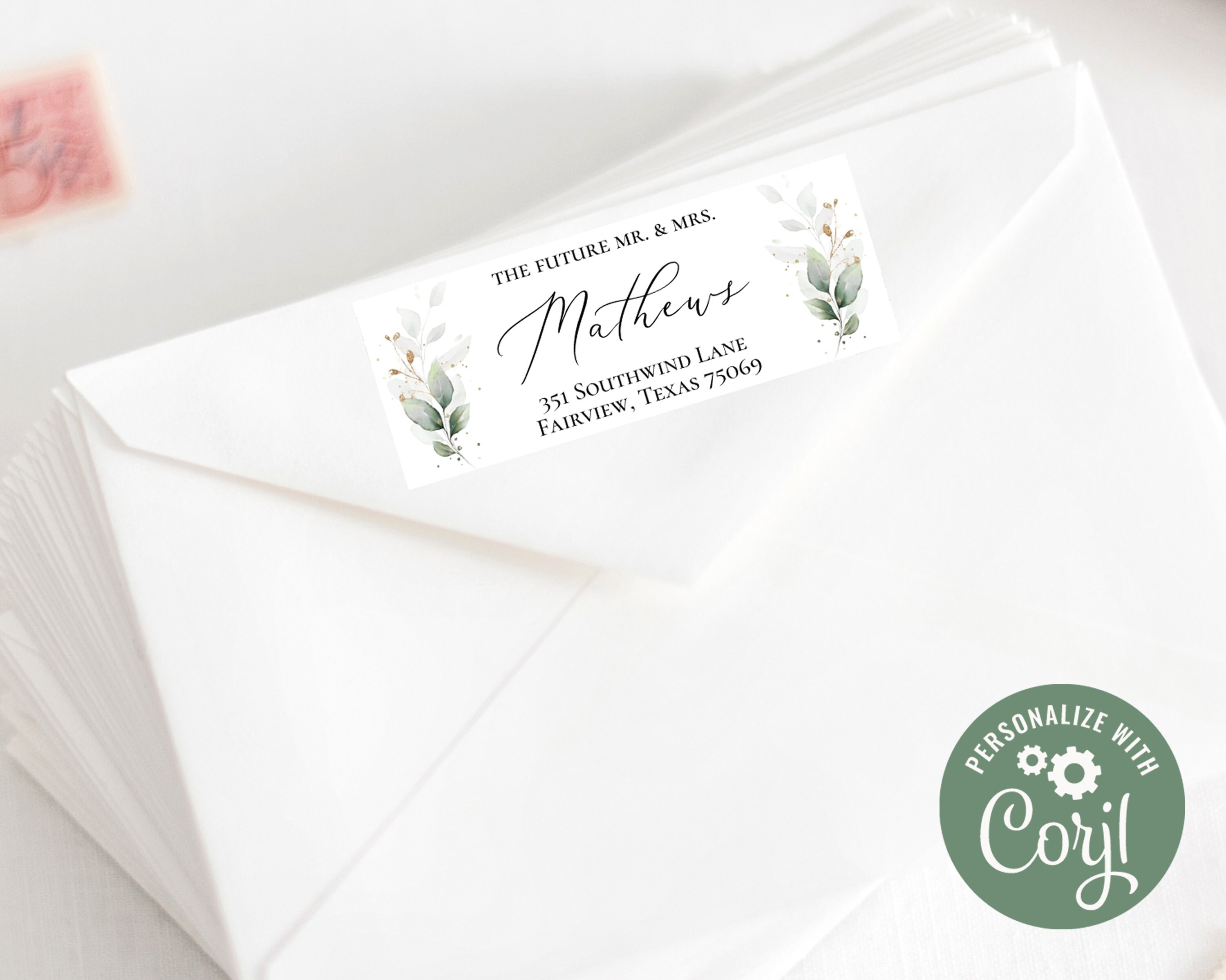 Printable Address Label Greenery Editable Return Address - Etsy