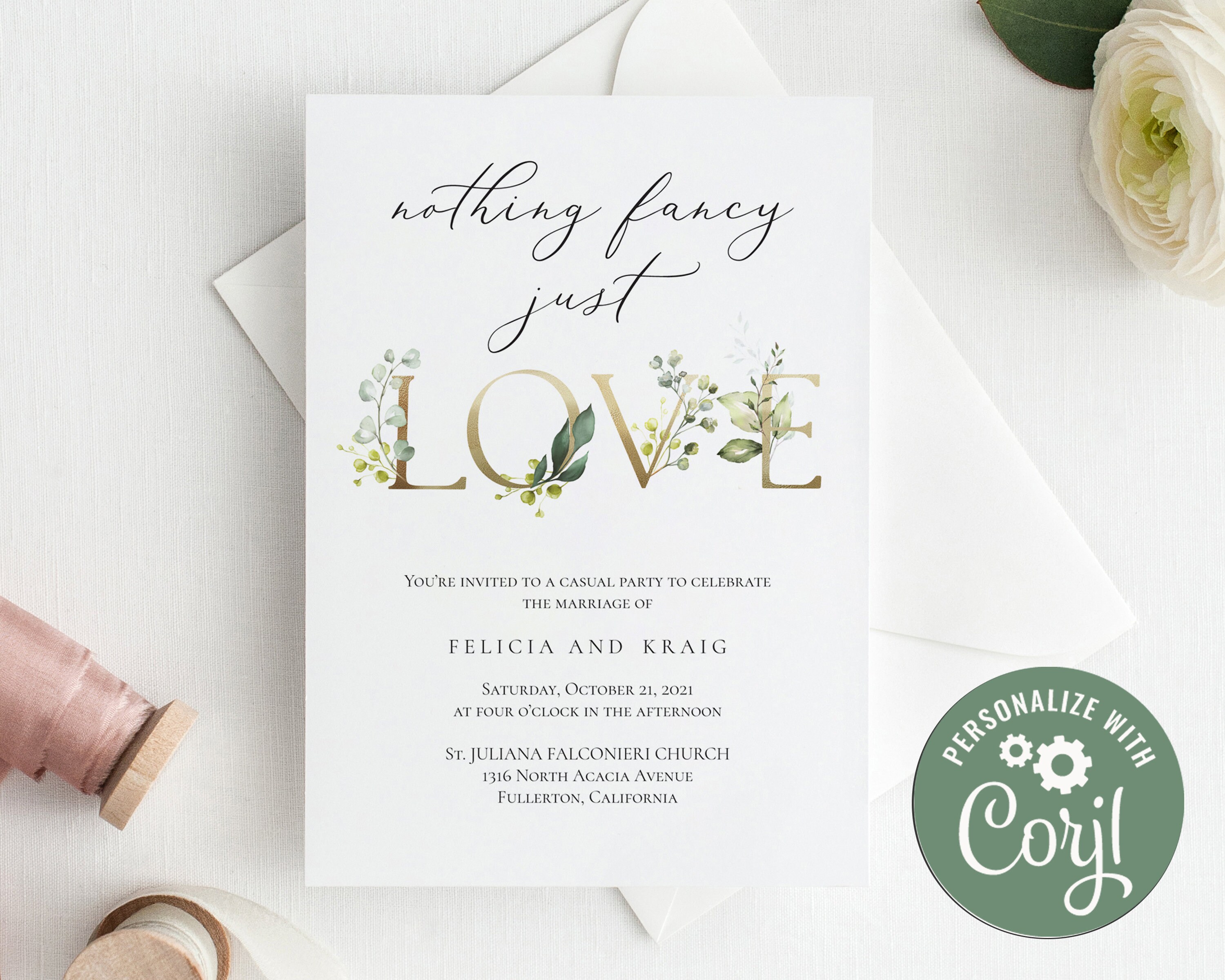 Stationery Templates Paper & Party Supplies CLG1 Gold Wedding ...