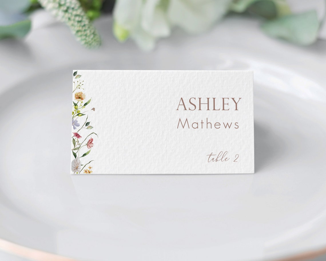 Place Card Editable Template Modern Minimalist Place Card - Etsy