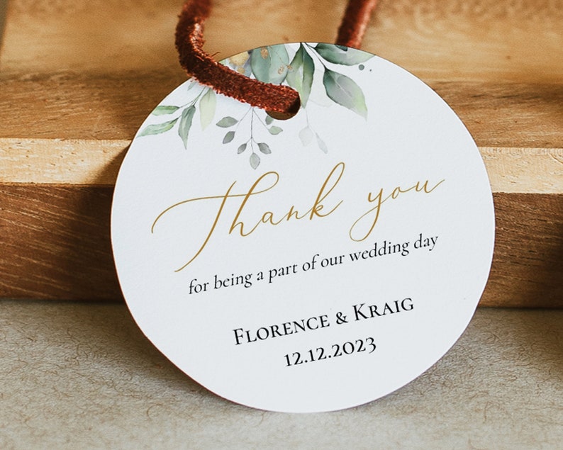 Round Favor Tag Template Printable Wedding Gift Tags | Etsy