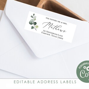Printable Address Label, Editable Return Address Label, Envelope ...