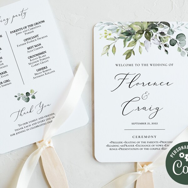 Ceremony Program Fan - Etsy