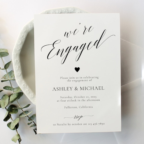 Digital Engagement Invitation Template - Etsy