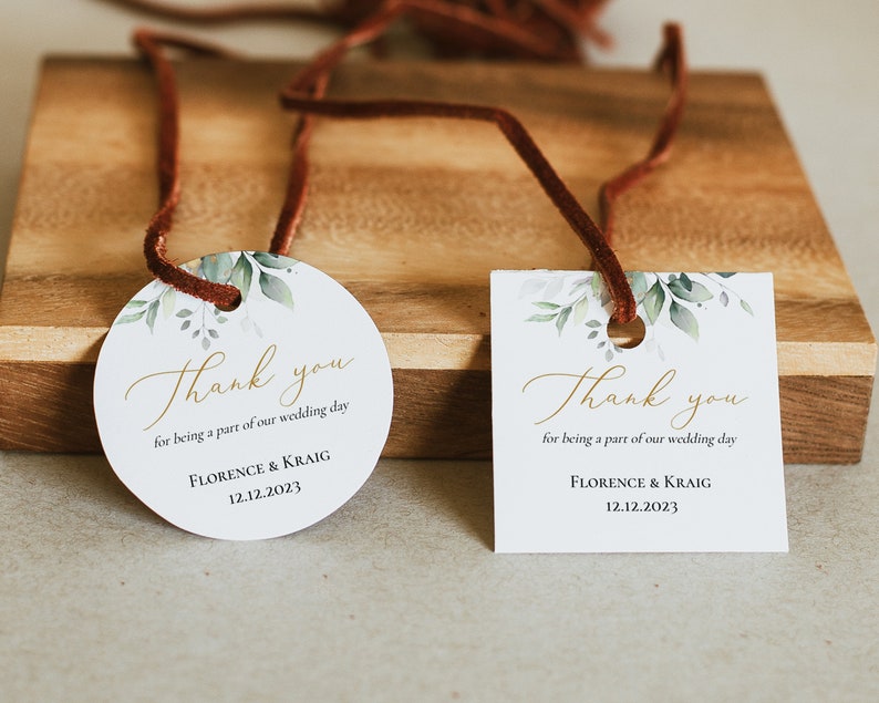 Round Favor Tag Template Printable Wedding Gift Tags | Etsy