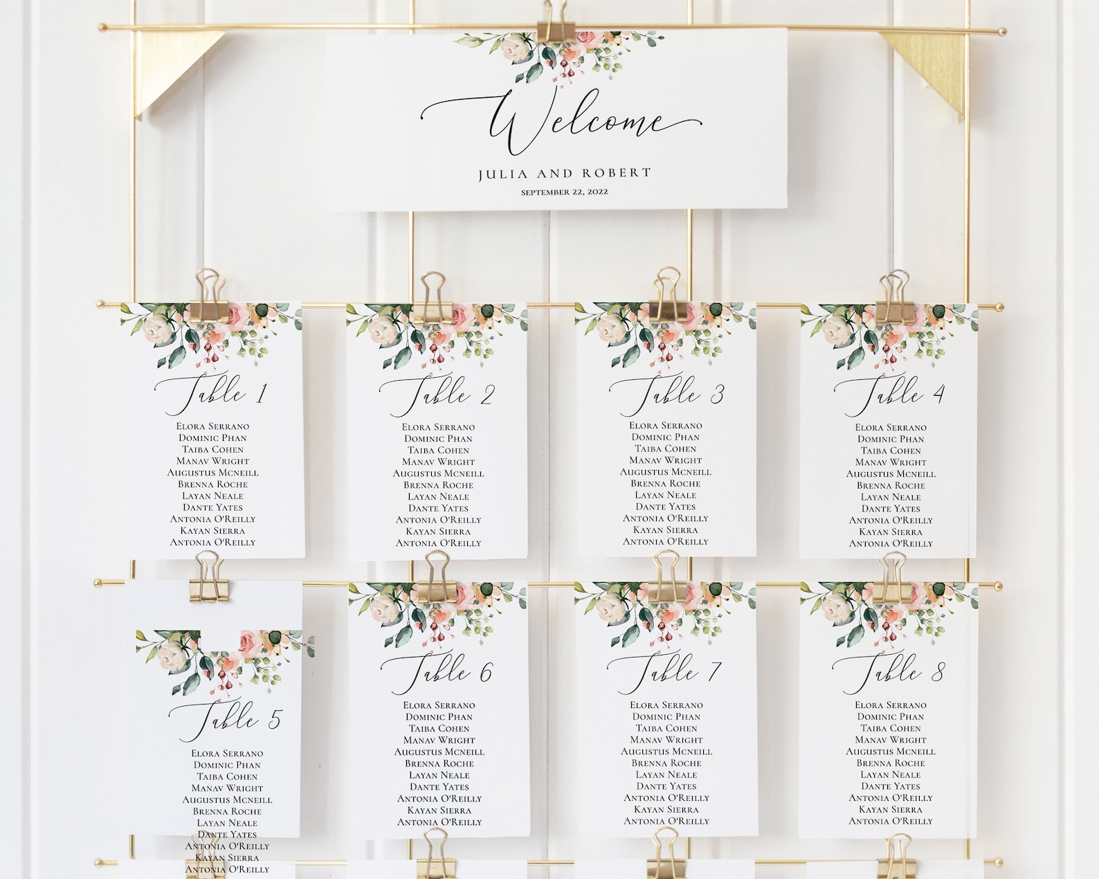 Seating Chart Card Editable Template Seating Chart Cards | Etsy