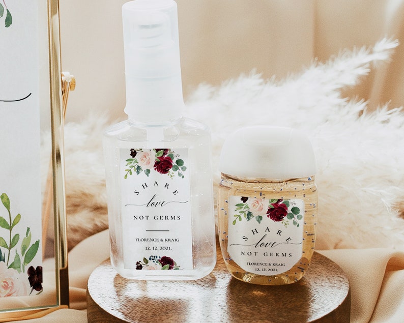 Printable Hand Sanitizer Label Covid Wedding Favor Bridal | Etsy
