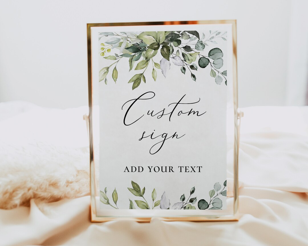 Custom Sign Template, Editable Custom Sign, Printable Wedding Sign ...