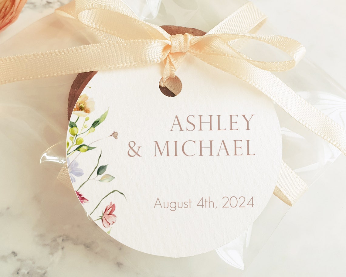 Round Favor Tag Template Modern Minimalist Round Favor Tag - Etsy