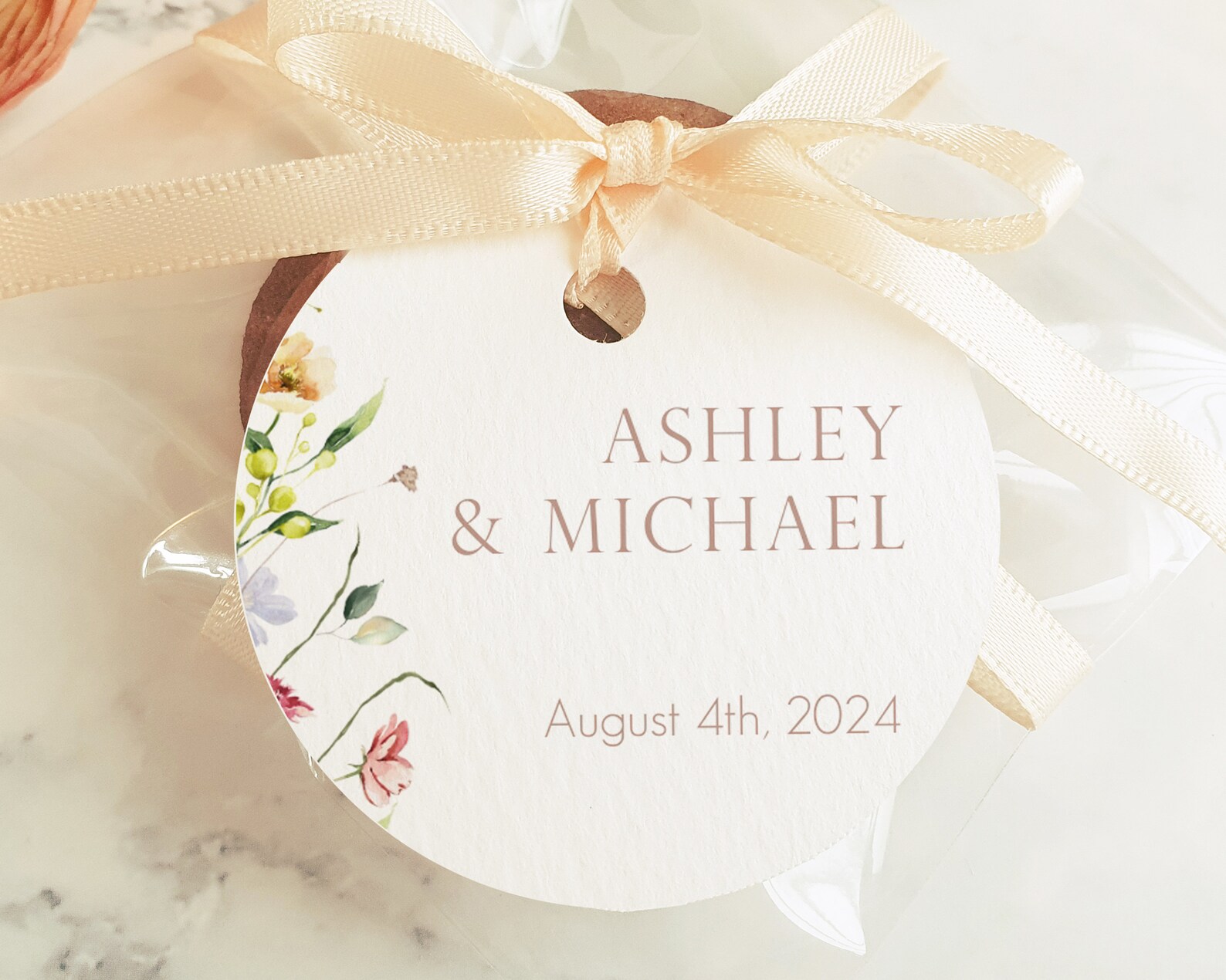 Round Favor Tag Template Modern Minimalist Round Favor Tag - Etsy