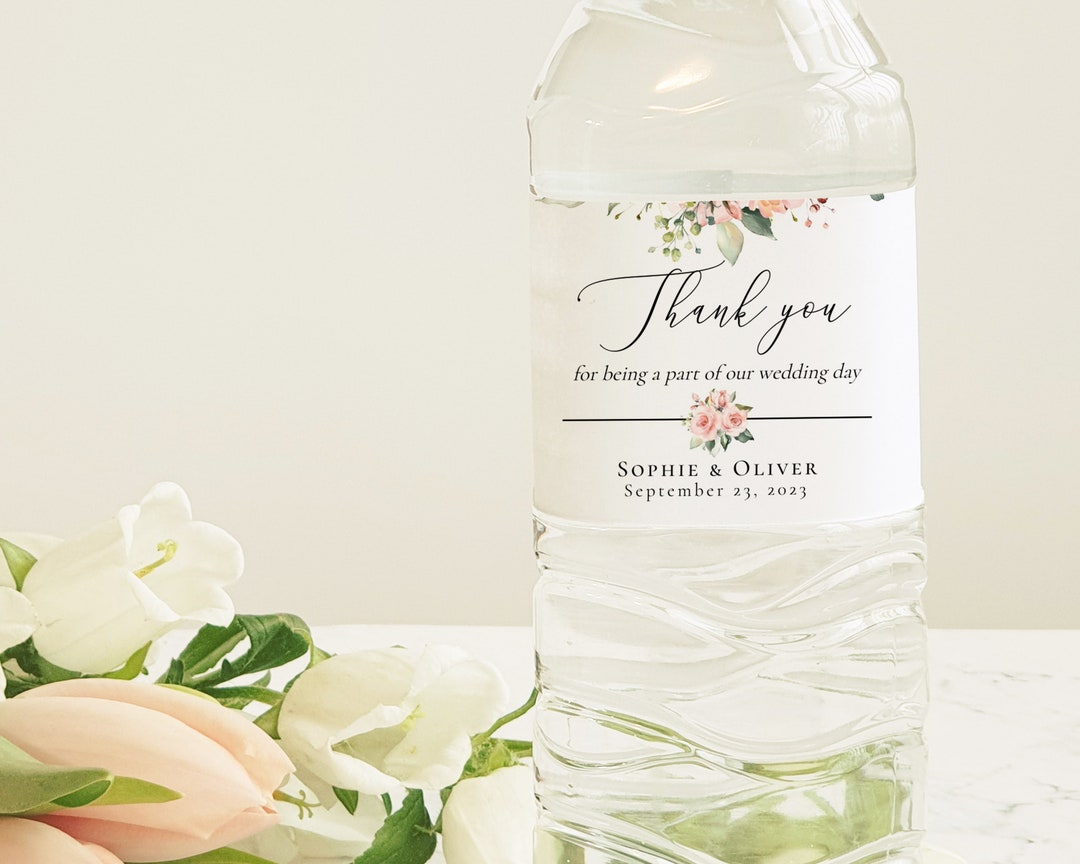 Wedding Water Bottle Label Template, Printable Water Bottle Label ...