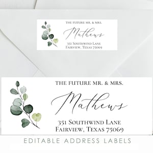 Printable Address Label, Editable Return Address Label, Envelope ...