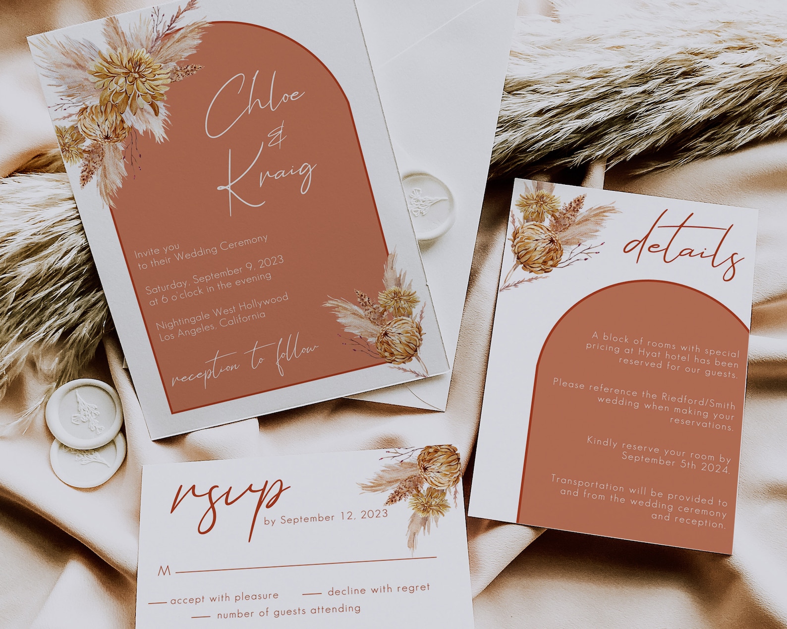 Terracotta Wedding Invitation Set Terracotta Wedding - Etsy