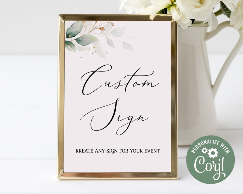Custom Sign Template Editable Custom Sign Printable Wedding | Etsy