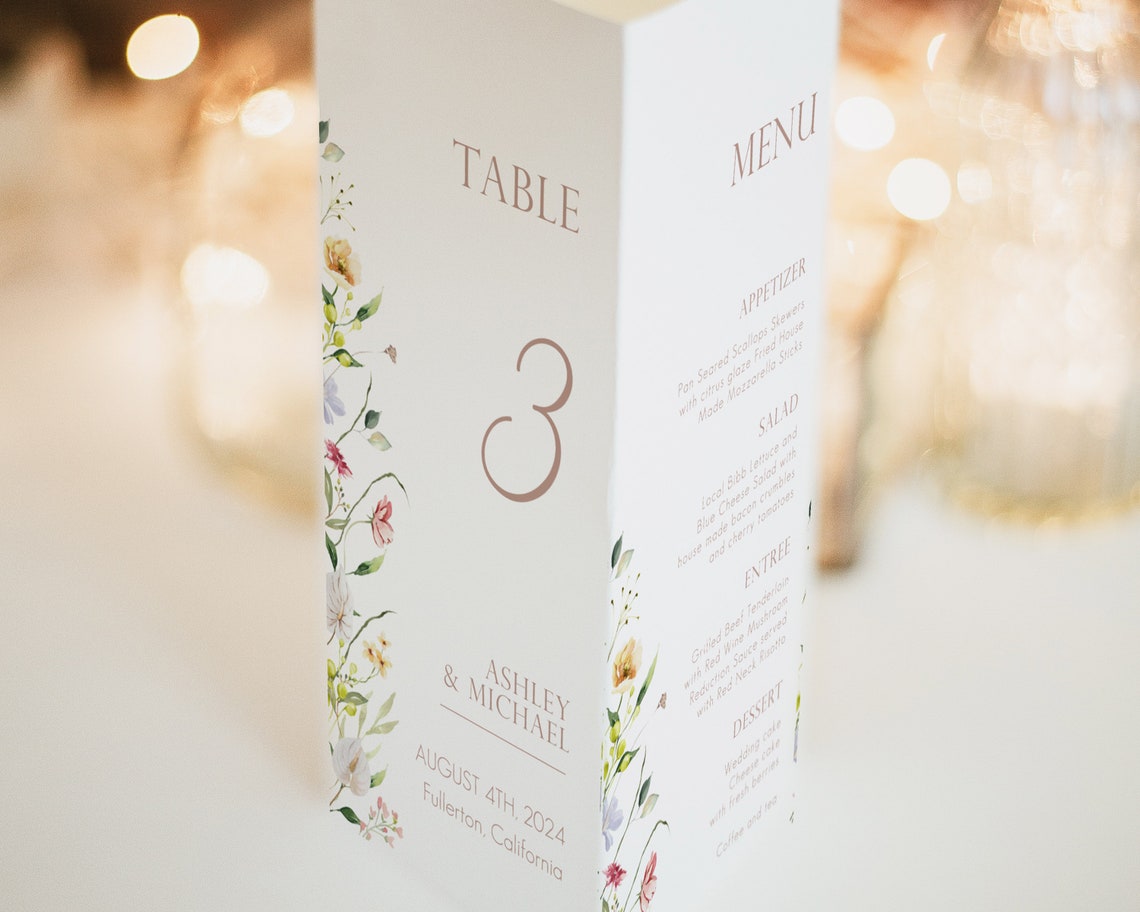 Trifold Table Stand Template Modern Tri-fold Table Number | Etsy
