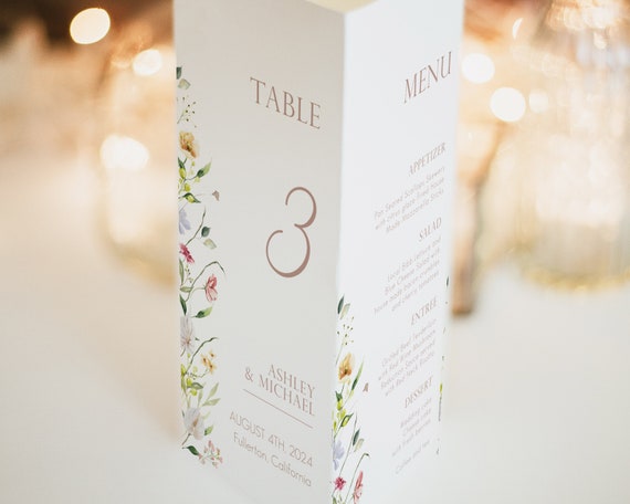 Trifold Table Stand Template Modern Tri-fold Table Number | Etsy