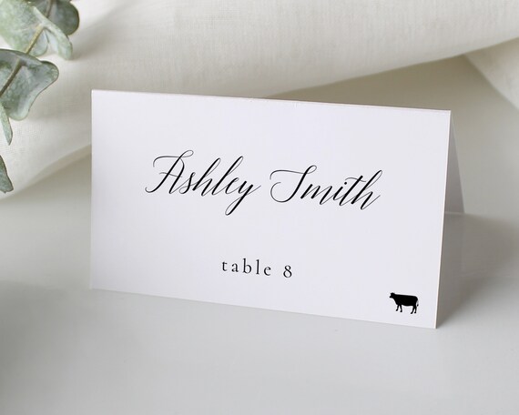 Place Card Editable Template Place Card With Meal Choice | Etsy
