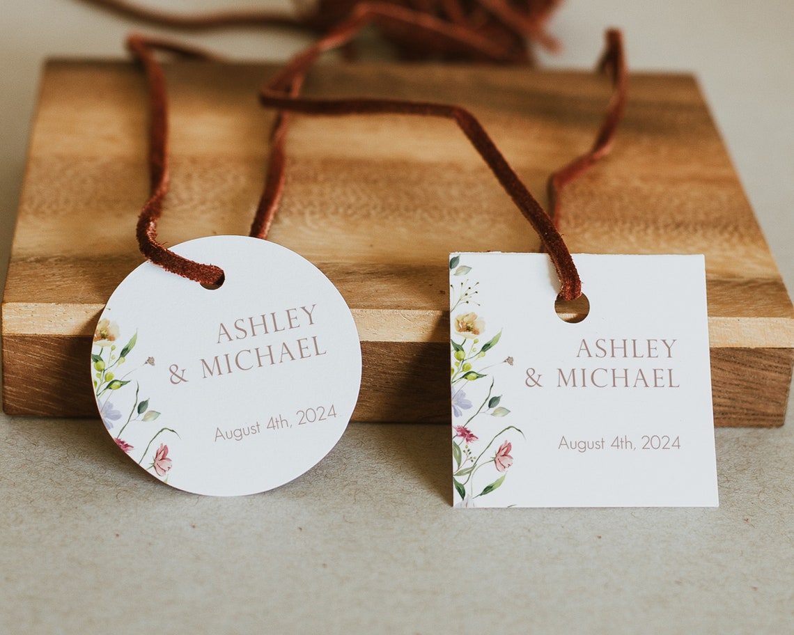 Round Favor Tag Template Modern Minimalist Round Favor Tag - Etsy