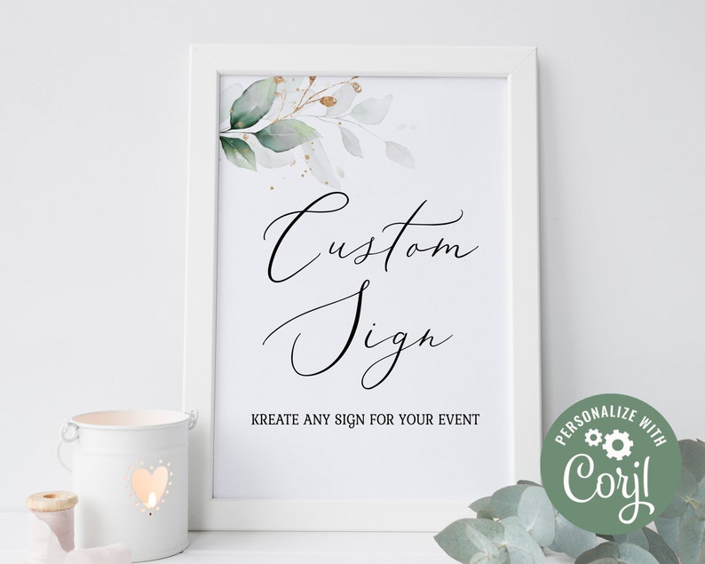 Custom Sign Template Editable Custom Sign Printable Wedding | Etsy